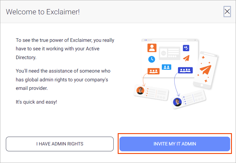 Invite my IT Admin – Exclaimer Knowledge Base